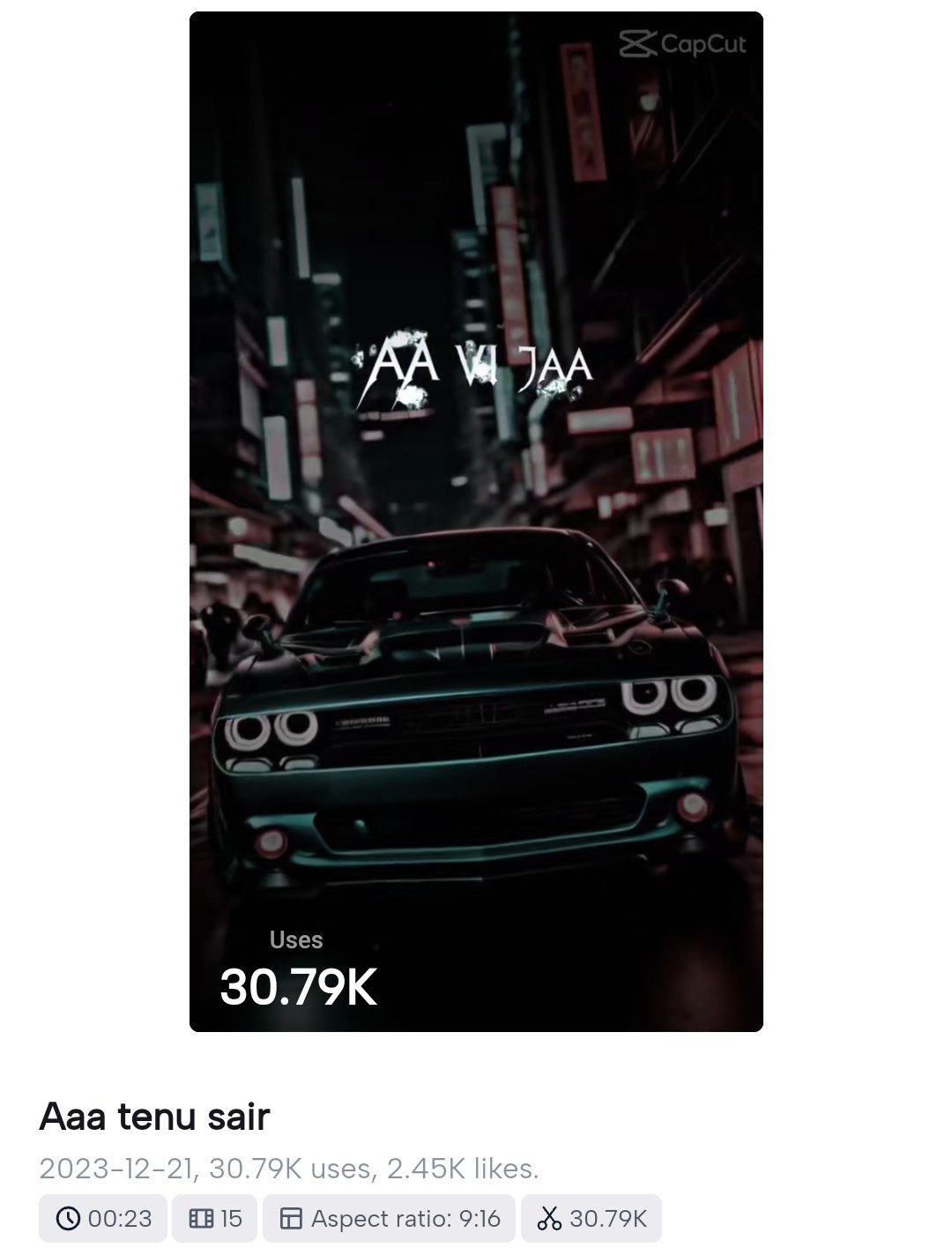 AA Tenu Moj Krawa CapCut Template Link 2024 (100% Working Link)