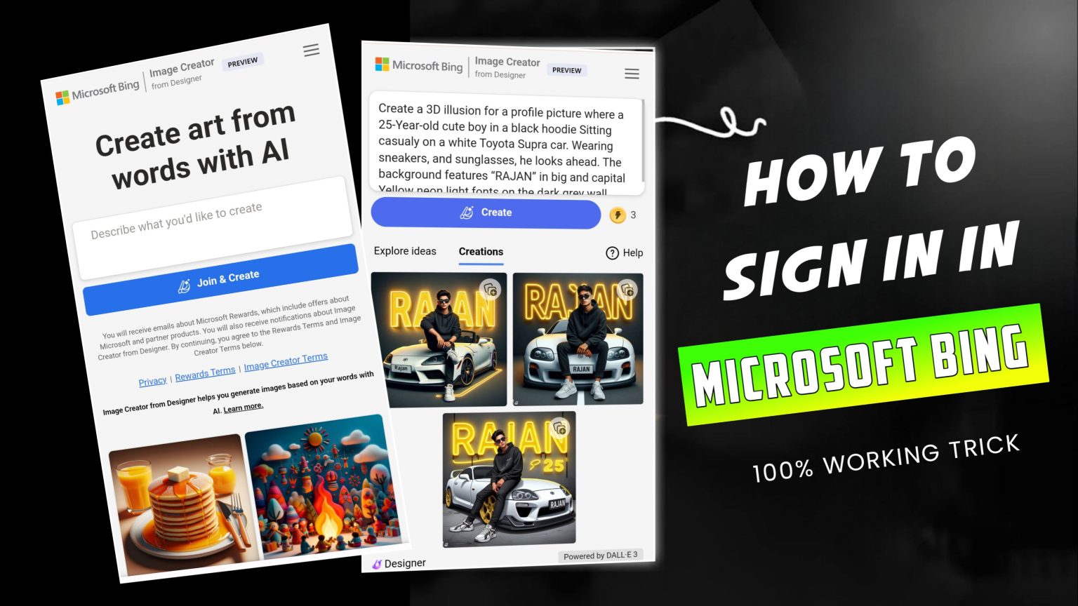 How To Sign In In Bing Ai Image Generator | Create Your Account In Bing ...