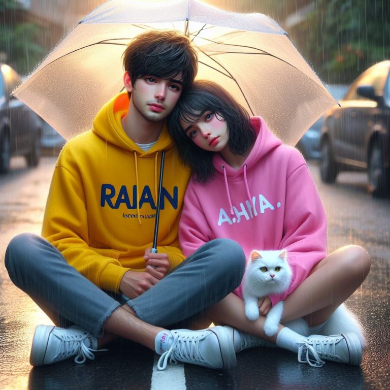 Couple In Rain With Umbrella Name Images Using Ai Photo Generator ...