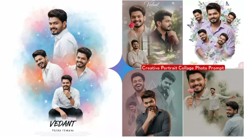 Creative Portrait Collage Ai Photo Editing Prompts Google Gemini With ...