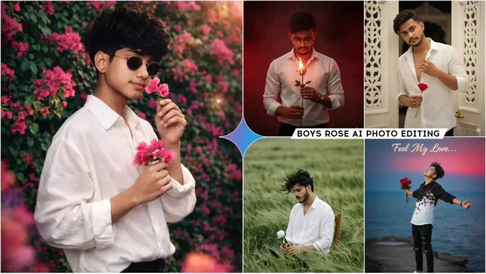 Google Gemini Boys Rose in Hand AI Photo Editing Prompts 2026